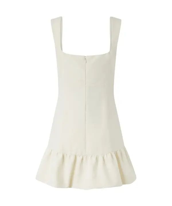 Pinko Flared Sleeveless Mini Dress With Ruffle Trim