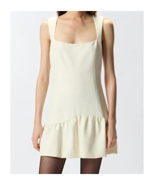 Pinko Flared Sleeveless Mini Dress With Ruffle Trim