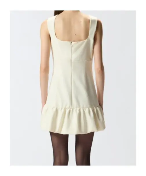 Pinko Flared Sleeveless Mini Dress With Ruffle Trim