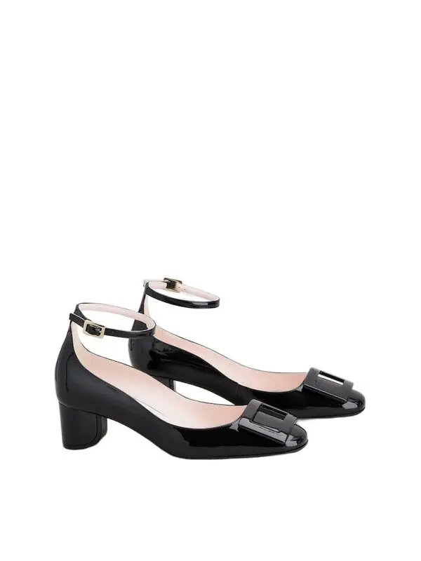 ROGER VIVIER Patent Leather Ankle Strap Pumps