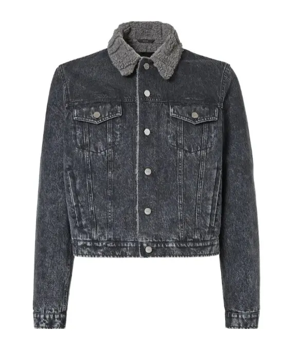 Fendi Denim Jacket With Wool Collar