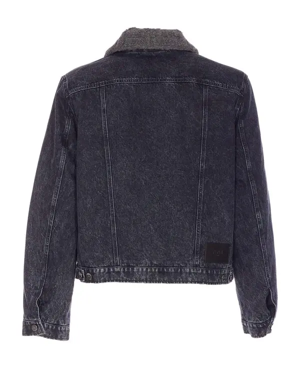 Fendi Denim Jacket With Wool Collar
