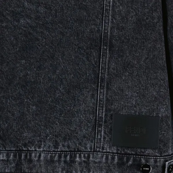 Fendi Denim Jacket With Wool Collar
