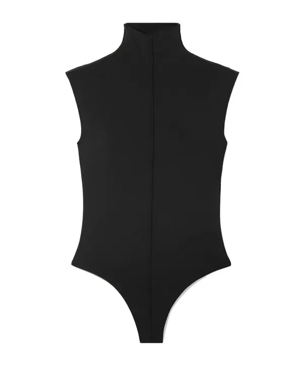 Wardrobe.NYC Stretch Knit Turtleneck Bodysuit - Black