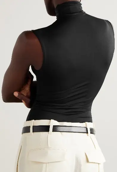 Wardrobe.NYC Stretch Knit Turtleneck Bodysuit - Black