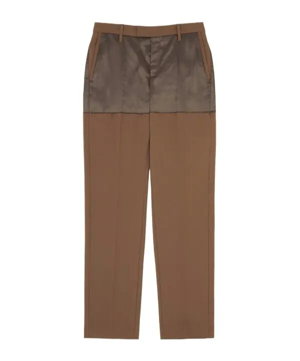 MAISON MARGIELA Straight Leg Panelled Trousers - Chestnut Color