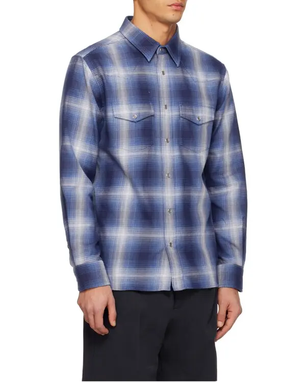 TOM FORD Checked Shirt - Blue