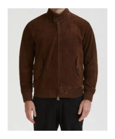 BARACUTA G9 Suede Bomber Jacket - Red