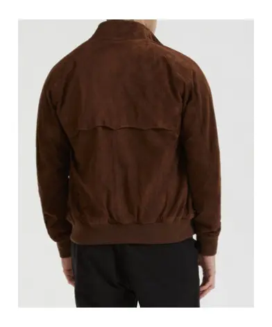 BARACUTA G9 Suede Bomber Jacket - Red