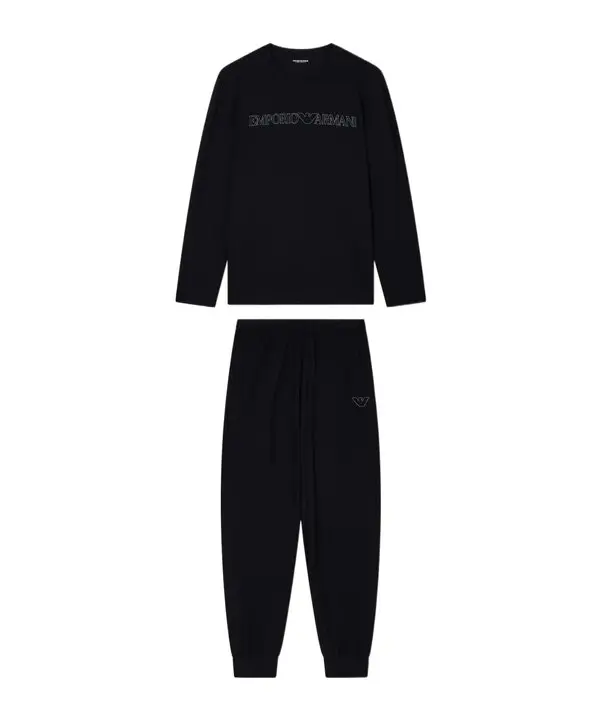 Emporio Armani Logo-detail Pyjama Set - Black