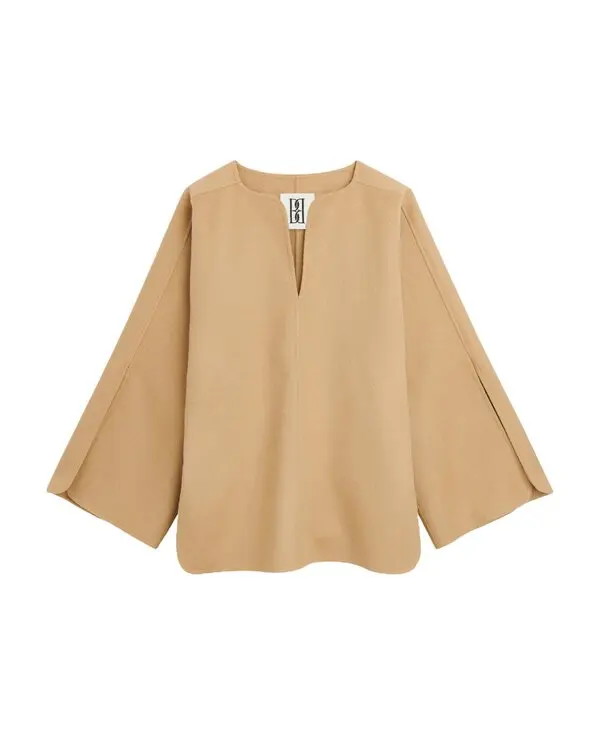 BY MALENE BIRGER Wool Blouse With V-neck And Bat Sleeves - Nude