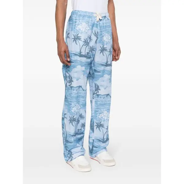 Palm Angels Sunset Print Wide-leg Trousers