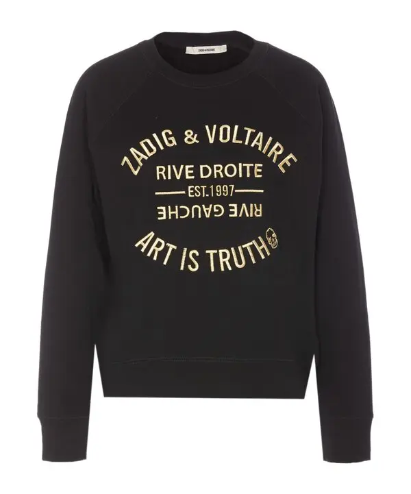 Zadig&Voltaire Logo-embroidered Crewneck Sweatshirt - Black