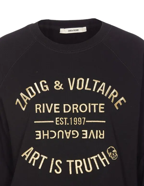 Zadig&Voltaire Logo-embroidered Crewneck Sweatshirt - Black