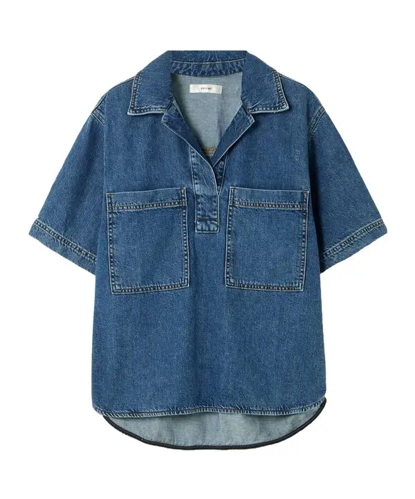 FRAME Organic Denim Shirt With Patch Pockets