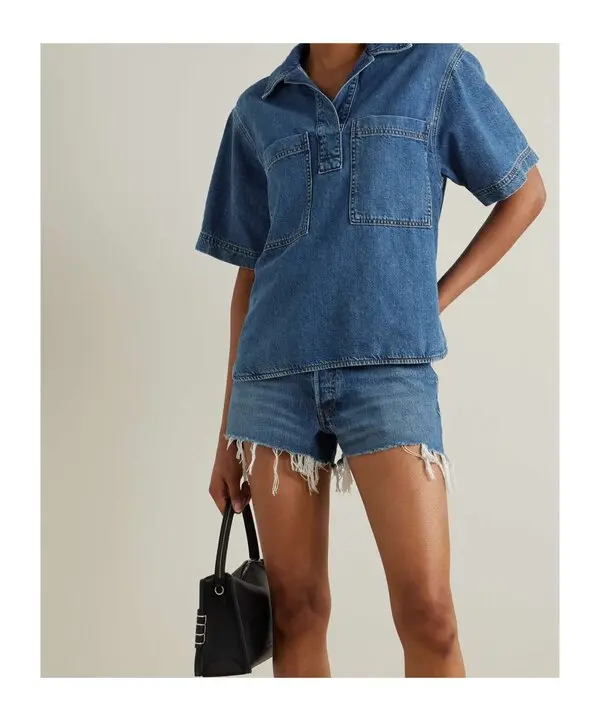 FRAME Organic Denim Shirt With Patch Pockets