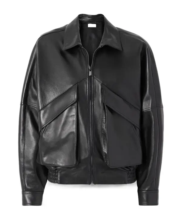 Magda Butrym Long-sleeved Leather Jacket - Black