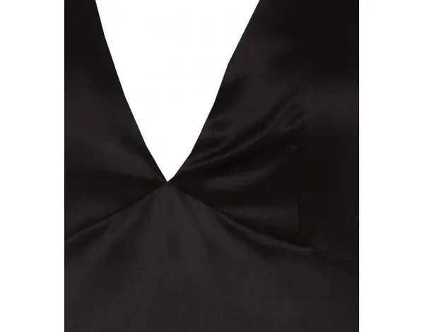 Saint Laurent Sleeveless V-neck Lace Trimmed Dress
