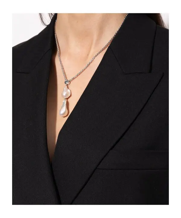 Givenchy Crystal Pearl Necklace - Gray
