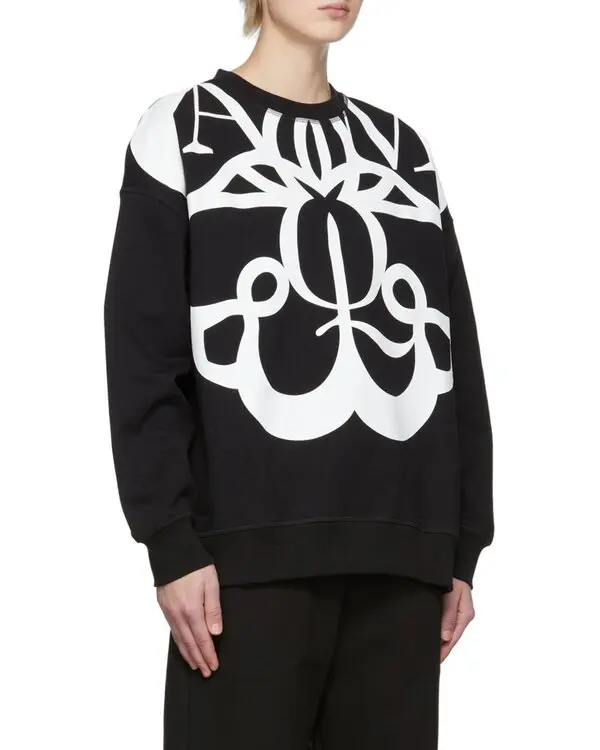 Alexander McQueen Graffiti Print Crew Neck Sweater