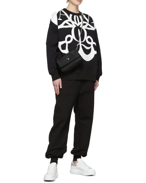 Alexander McQueen Graffiti Print Crew Neck Sweater