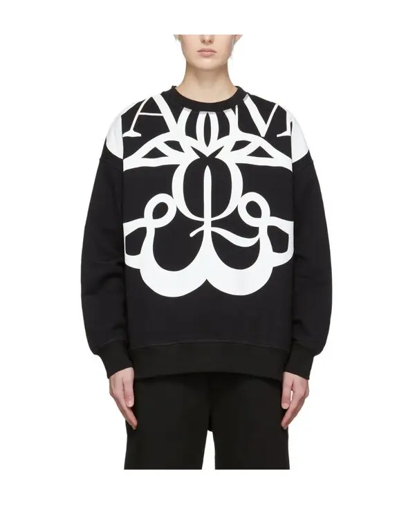 Alexander McQueen Graffiti Print Crew Neck Sweater