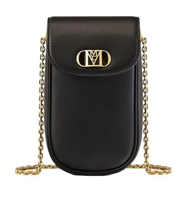 Mcm Gold-button Shoulder Bag - Black