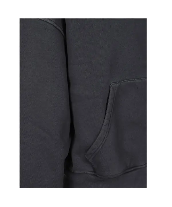 Palm Angels Curved Logo Zip Hoodie - Black