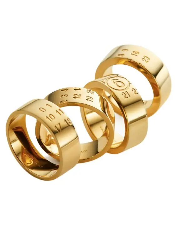 MAISON MARGIELA Stacked Numeric Rings - Gold