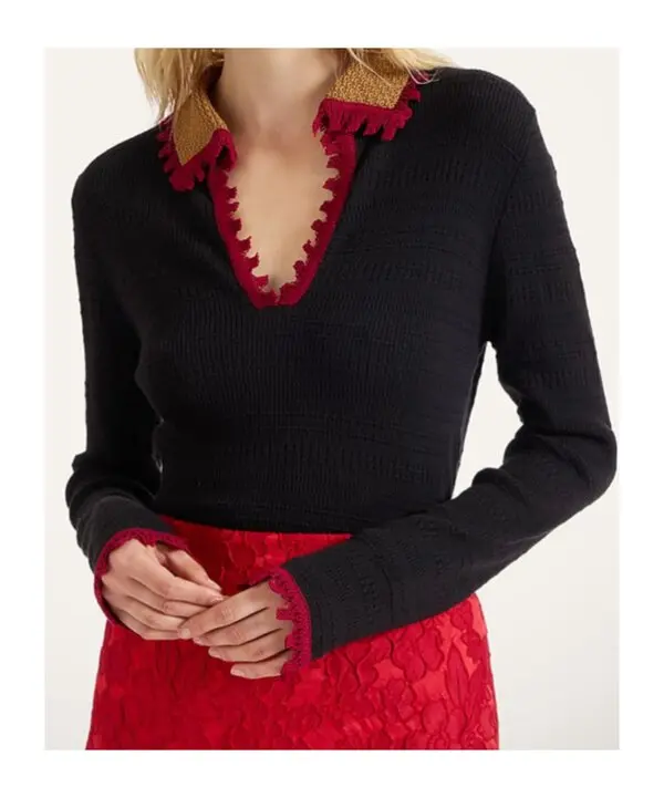 La DoubleJ Cotton-cashmere Sweater With Picket Edge Detail