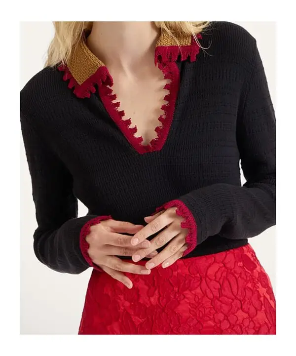 La DoubleJ Cotton-cashmere Sweater With Picket Edge Detail