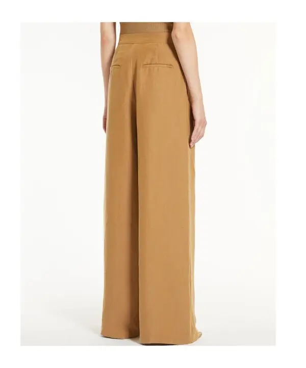 Max Mara High Waisted Wide Leg Pleated Trousers