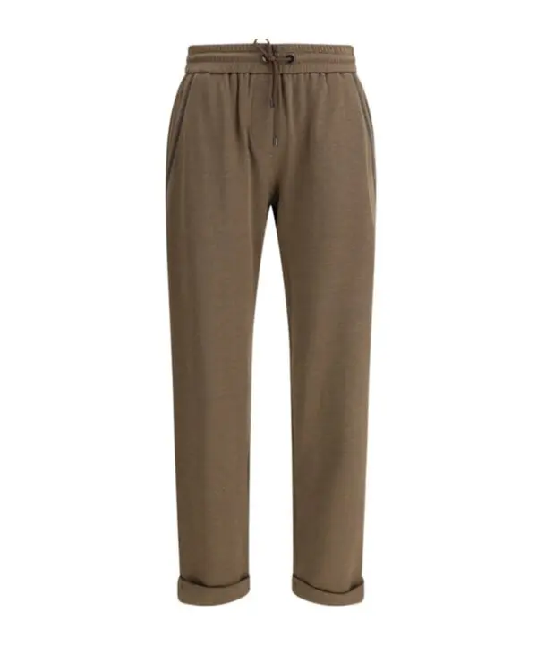 Brunello Cucinelli Drawstring Tapered Sweatpants - Brown