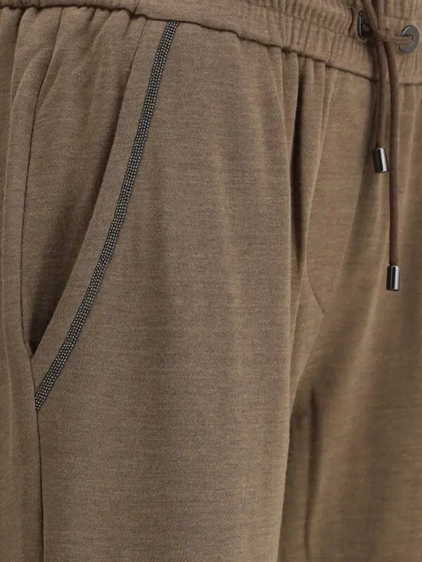 Brunello Cucinelli Drawstring Tapered Sweatpants - Brown
