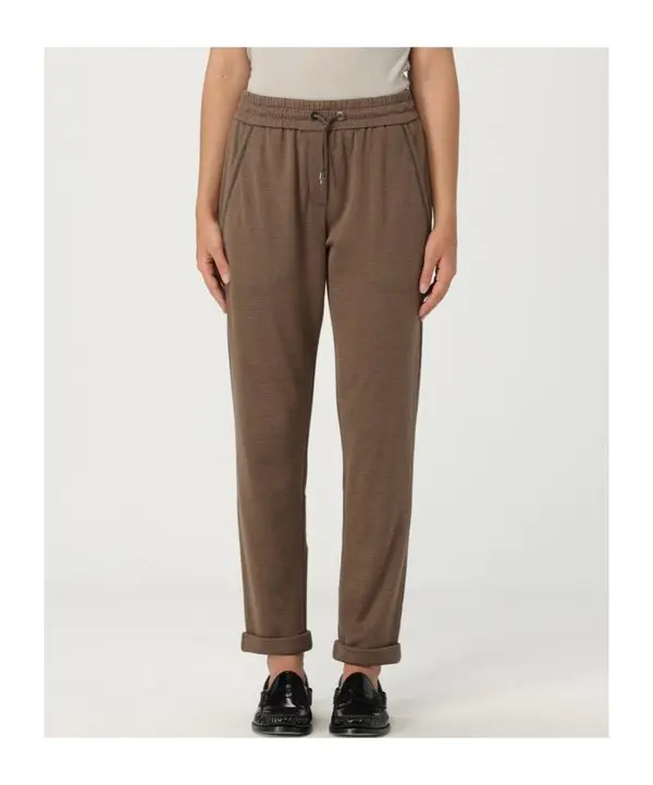 Brunello Cucinelli Drawstring Tapered Sweatpants - Brown
