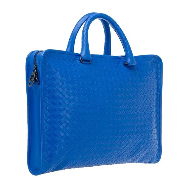 Bottega Veneta Woven Top Handle Bag - Blue