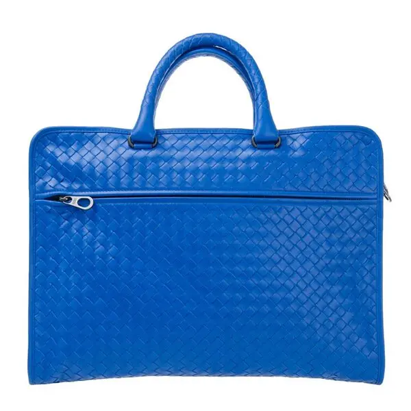 Bottega Veneta Woven Top Handle Bag - Blue