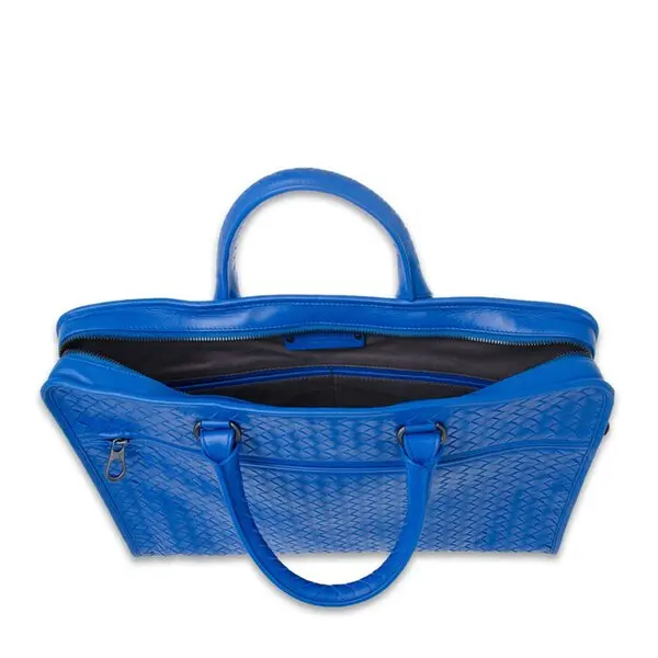 Bottega Veneta Woven Top Handle Bag - Blue