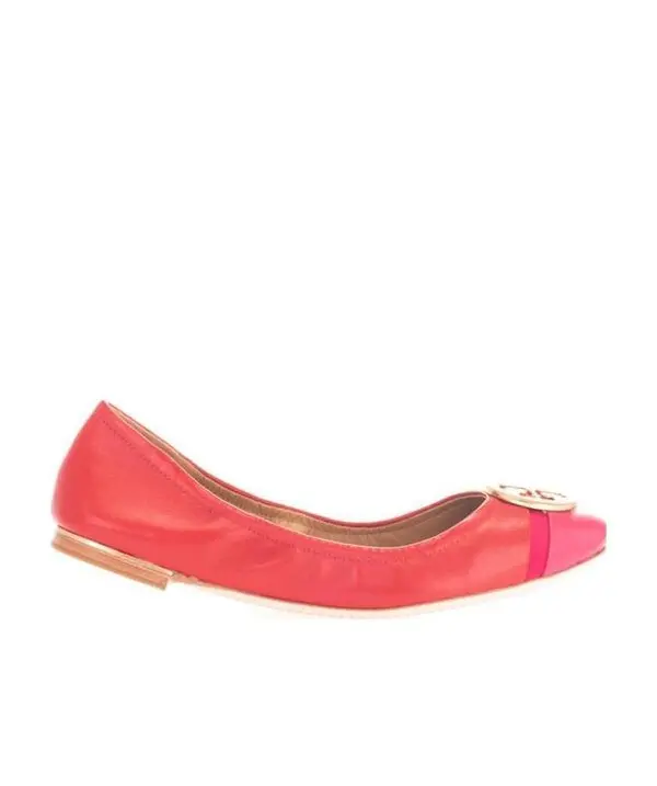 Tory Burch Minnie Ballet Flats With Gold Logo Plaque