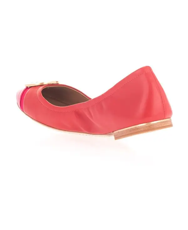 Tory Burch Minnie Ballet Flats With Gold Logo Plaque