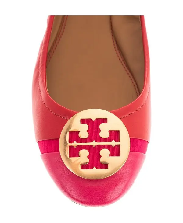 Tory Burch Minnie Ballet Flats With Gold Logo Plaque