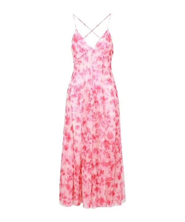 Philosophy Di Lorenzo Serafini Halterneck Floral Print Dress With Open Back