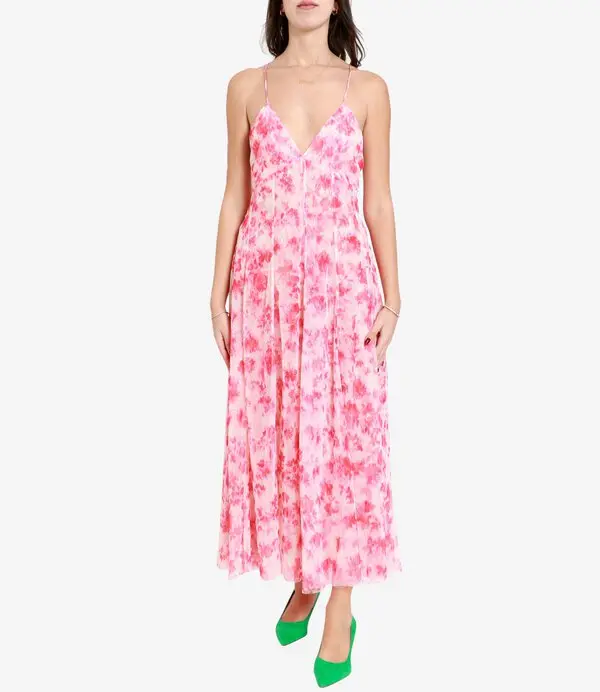 Philosophy Di Lorenzo Serafini Halterneck Floral Print Dress With Open Back