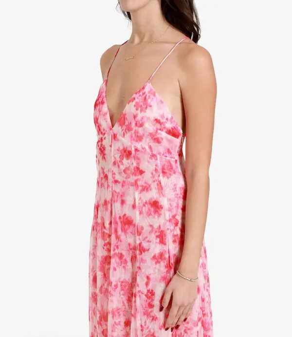 Philosophy Di Lorenzo Serafini Halterneck Floral Print Dress With Open Back