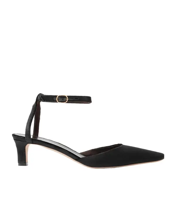 THE ROW Carla Velvet Slingback Pumps - Black