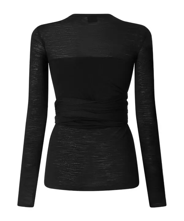 Pinko Wrap-effect Long Sleeve T-shirt