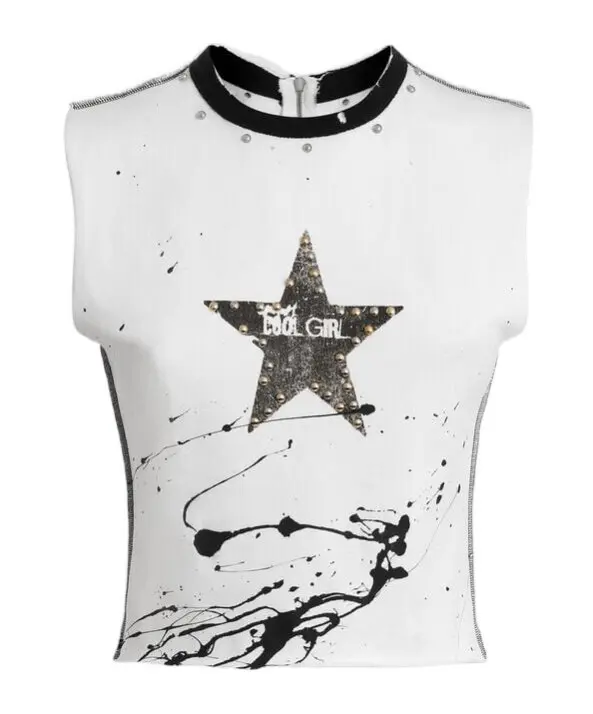 Dolce & Gabbana Graphic Star Print Sleeveless T-shirt - White