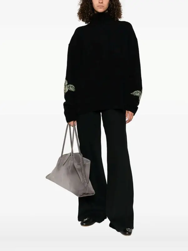 Nanushka Frannie Turtleneck Jumper With Rose Embellishment