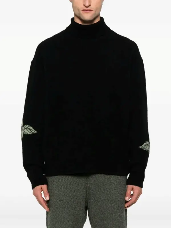 Nanushka Frannie Turtleneck Jumper With Rose Embellishment