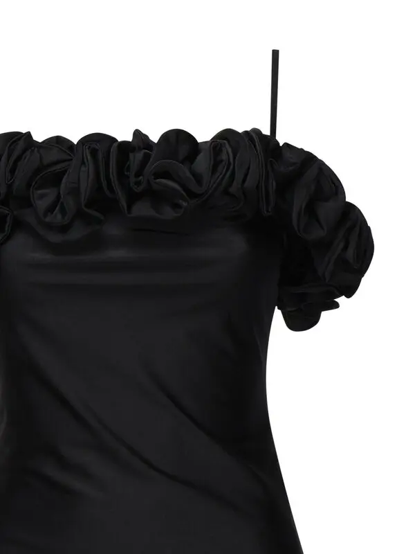 Coperni Off-shoulder Ruffled Asymmetric Hem Top